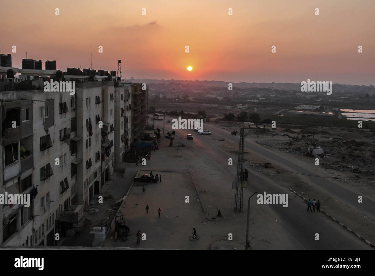 September 19, 2017 - Gaza City, The Gaza Strip, Palestine - Sunset in ...