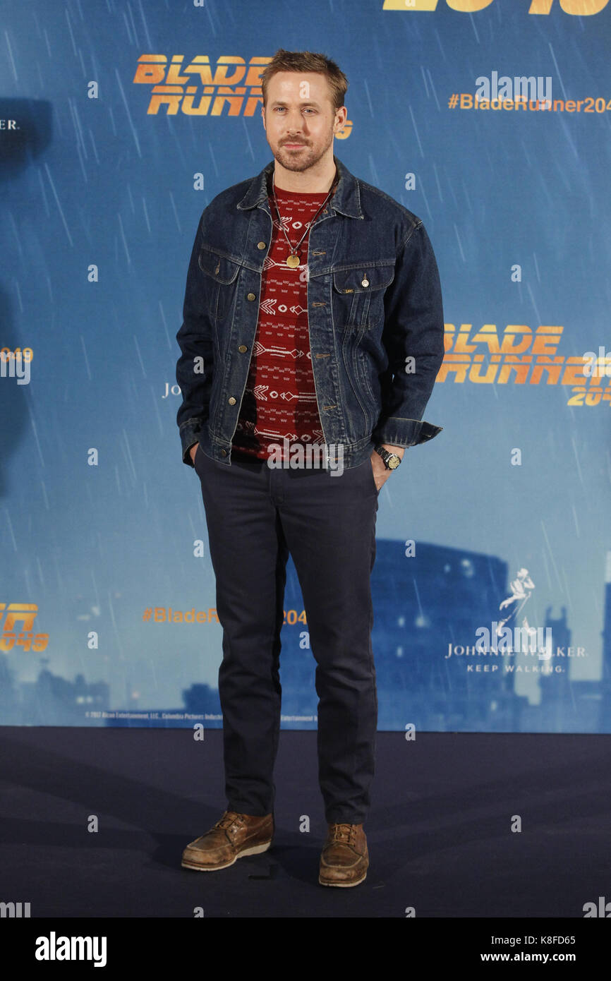 Madrid, Spain. 19th Sep, 2017. Ryan Gosling at the photocall for Blade ...