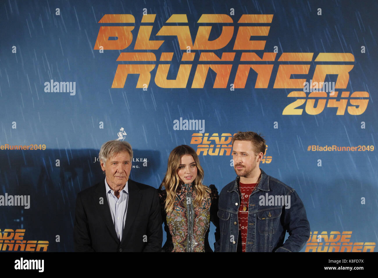 Madrid, Spain. 19th Sep, 2017. Harrison Ford, Ana de Armas and Ryan ...