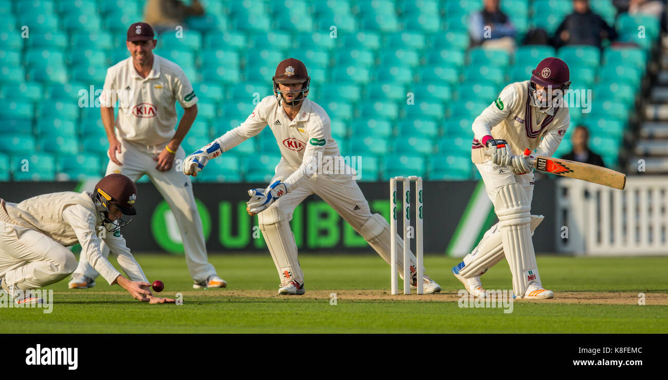 London,UK.19 September 2017. Jack Leach batting for Somerset against ...
