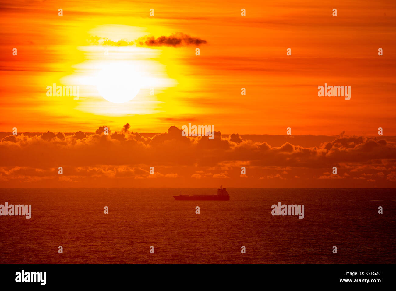 St Ouens Jersey 19th September 2017 Channel Islands Sunset over St ...