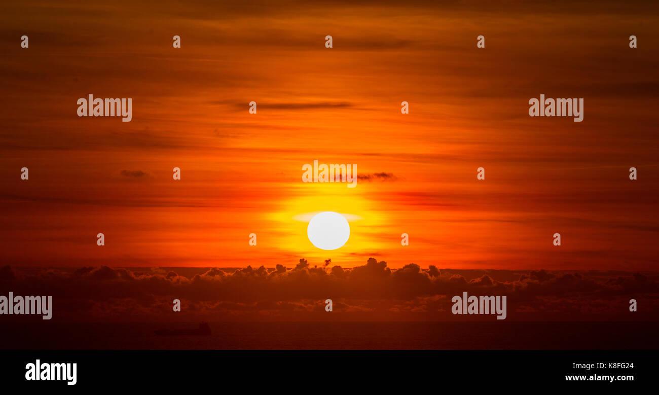 St Ouens Jersey 19th September 2017 Channel Islands Sunset over St ...