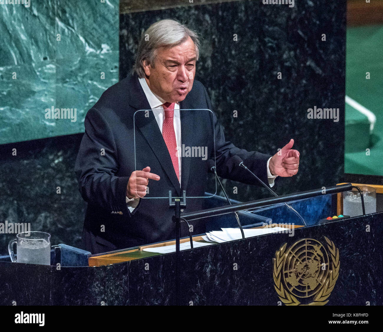 New York, USA. 19th Sep, 2017. United Nations Secretary-General Antonio ...