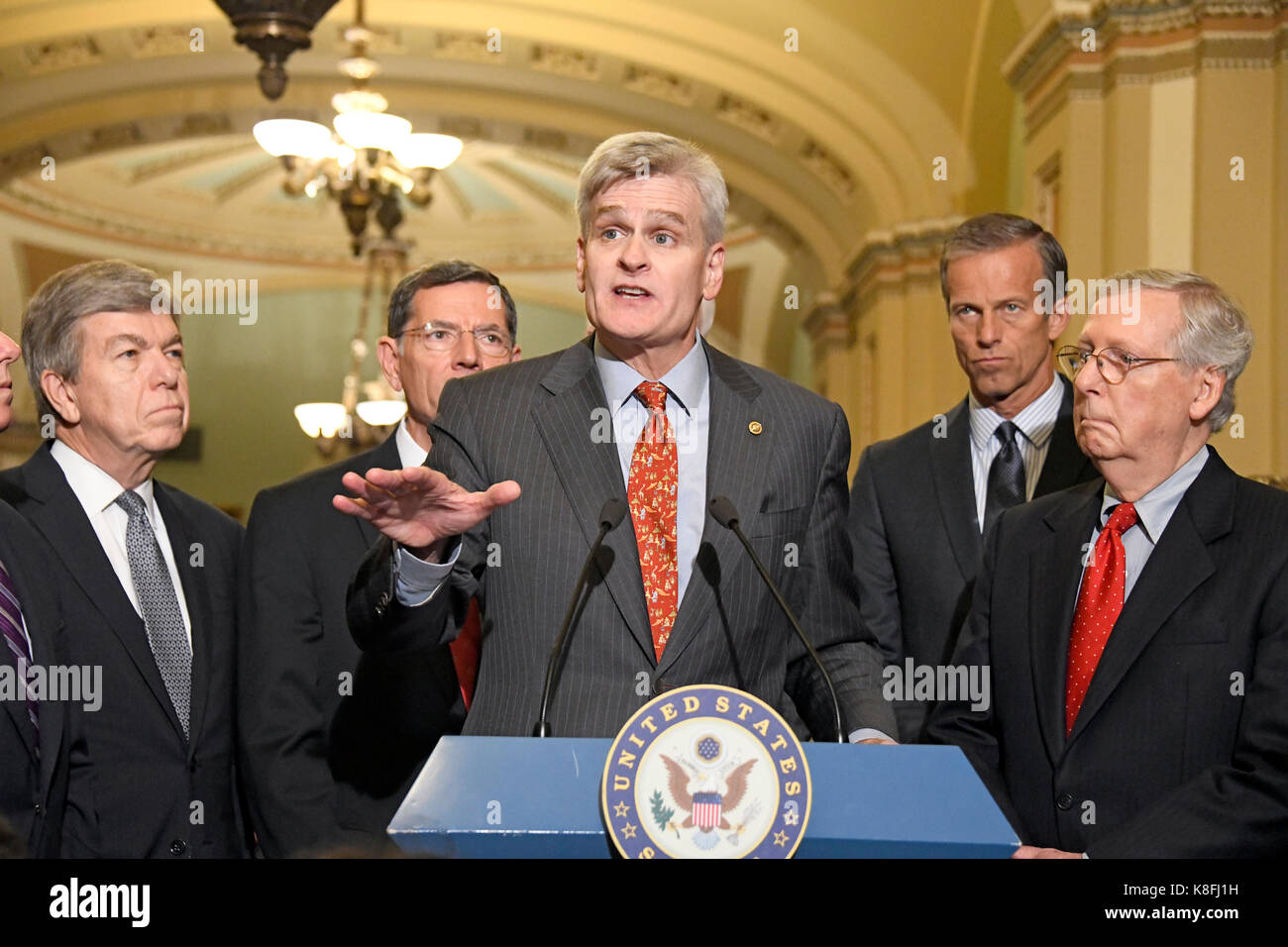 United States Senator Bill Cassidy (Republican of Louisiana) speaks to ...
