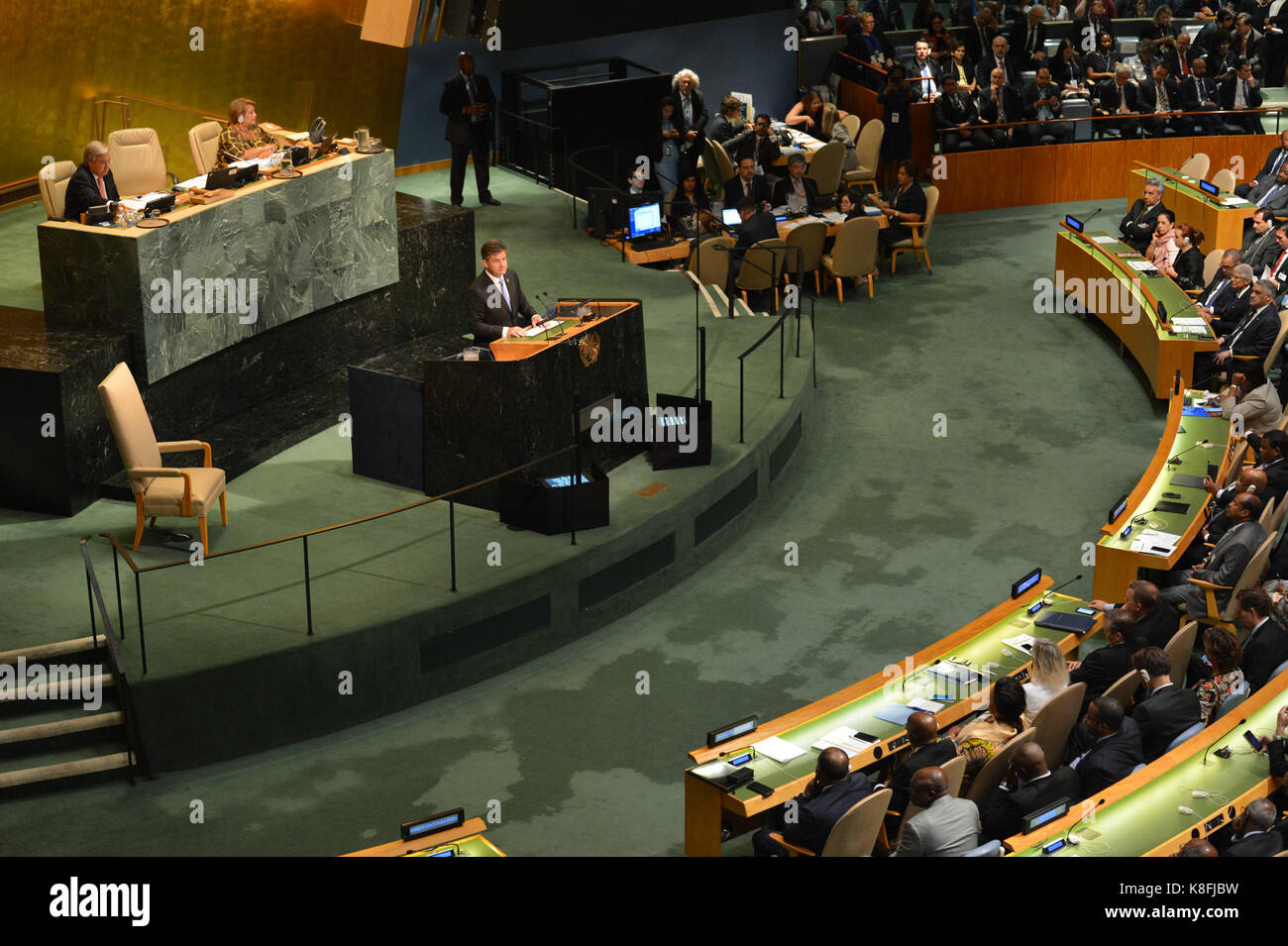 New York, USA. 19th Sep, 2017. United Nations, UN headquarters in New ...