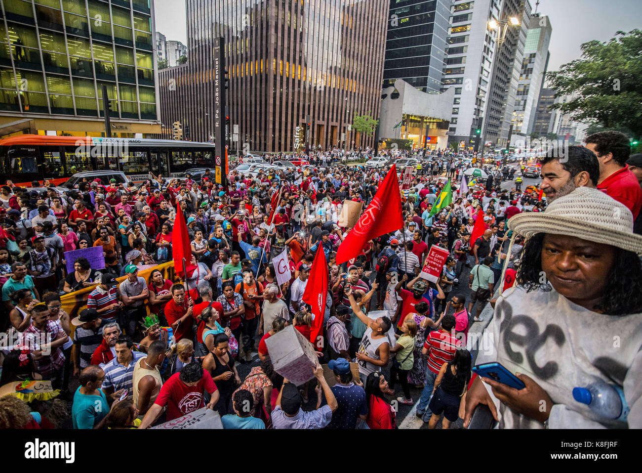 Sao Paulo, Brazil. 19th Sep, 2017. The MTST (Homeless Workers Movement ...