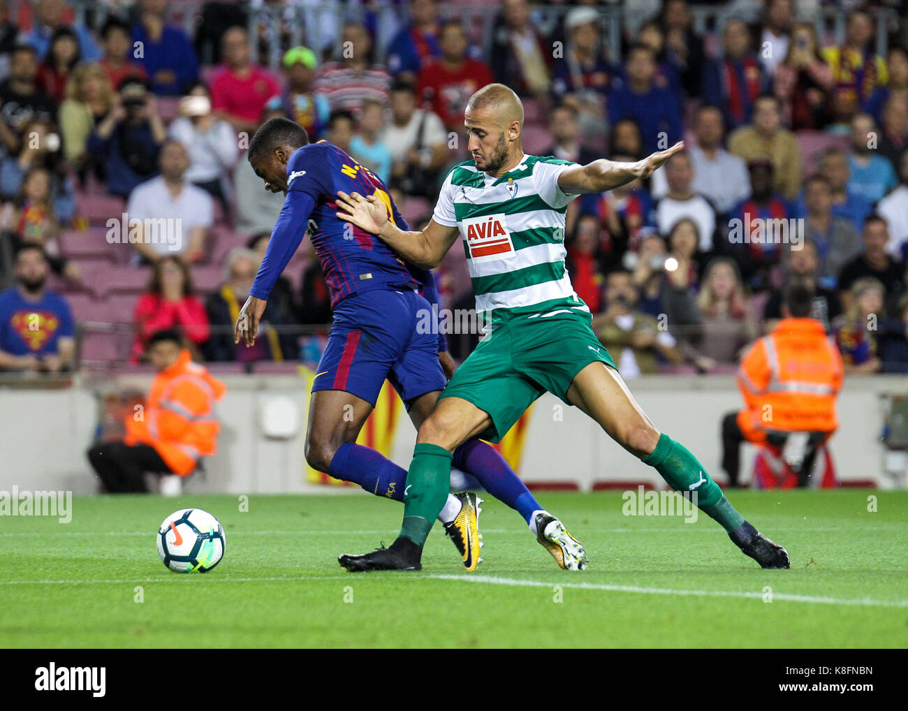 during the Spanish La Liga soccer match between FC Barcelona and Eibar ...