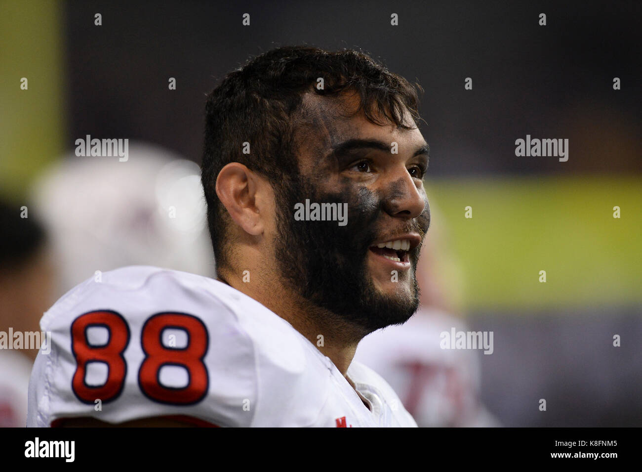 Seattle, WA, USA. 16th Sep, 2017. Fresno State tight end David Tangipa ...