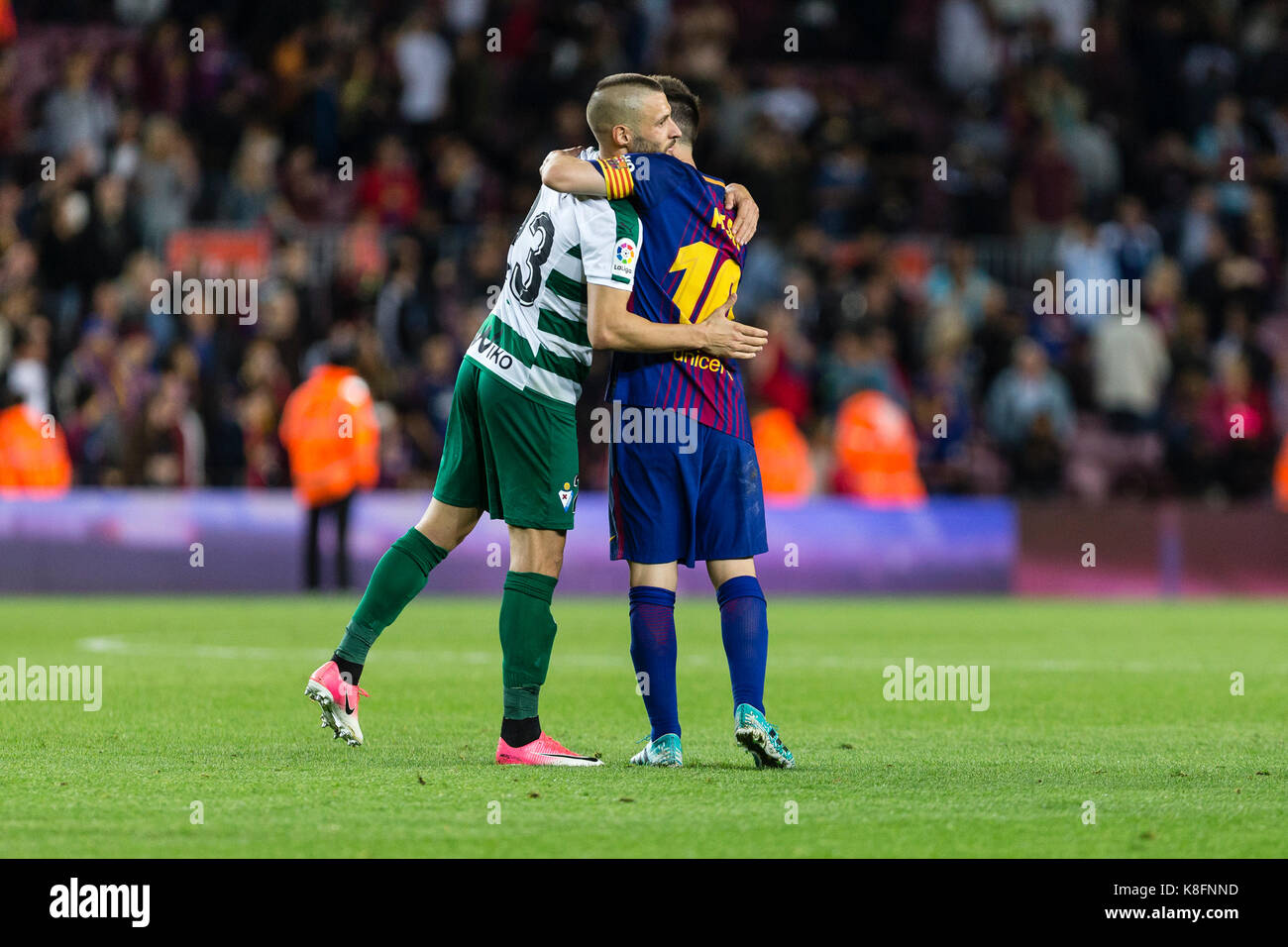 SPAIN - 19th of September: Lionel Messi and David Junca during the ...