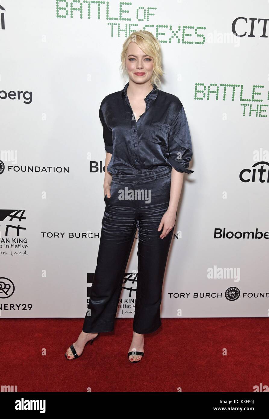 New York, NY, USA. 19th Sep, 2017. Emma Stone at arrivals for BATTLE OF ...