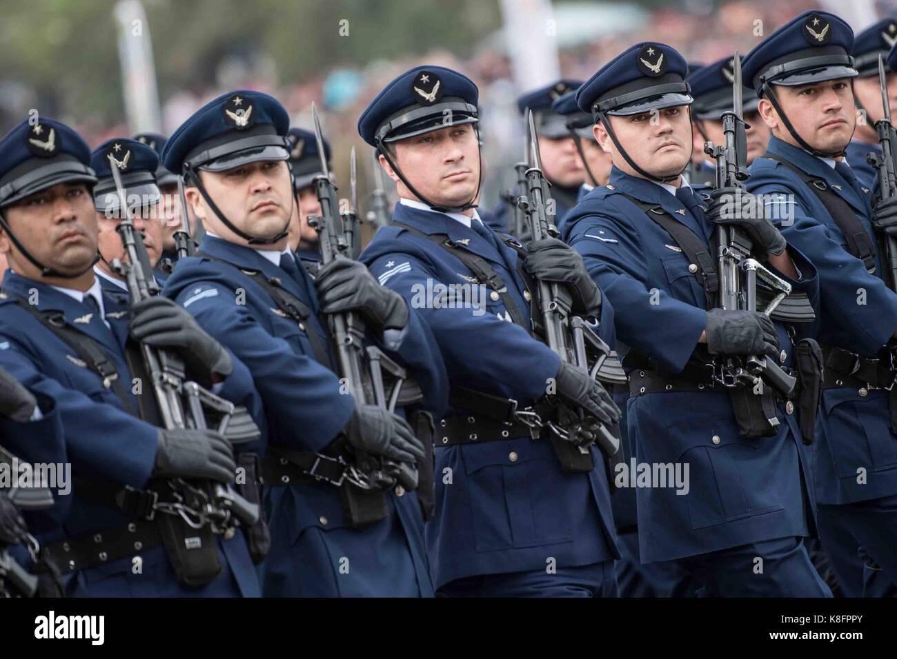 Santiago, Chile. 19th Sep, 2017. Chilean soldiers take part in annual ...