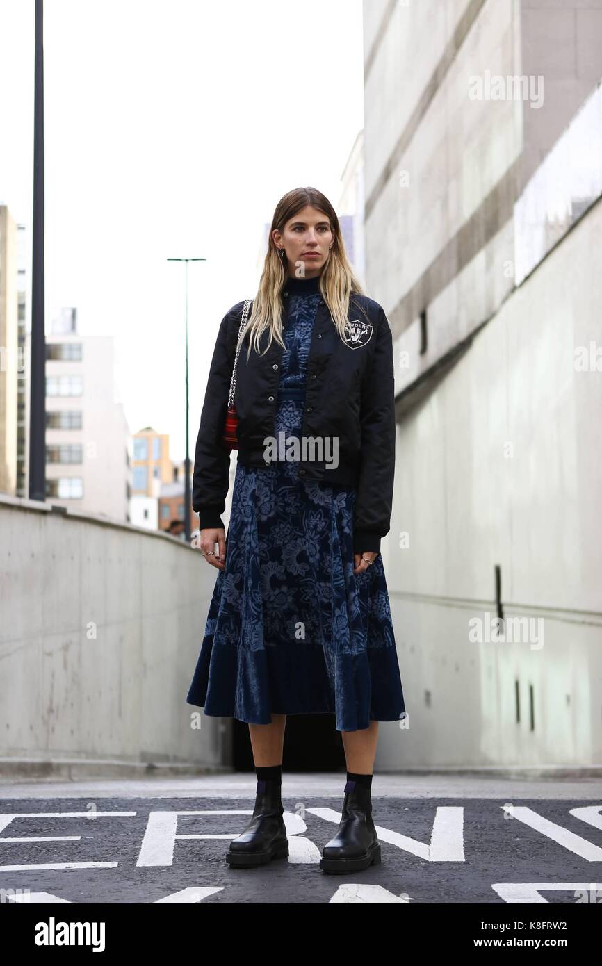 Veronika Heilbrunner, Founder of Hey Woman, posing outside of the Erdem ...