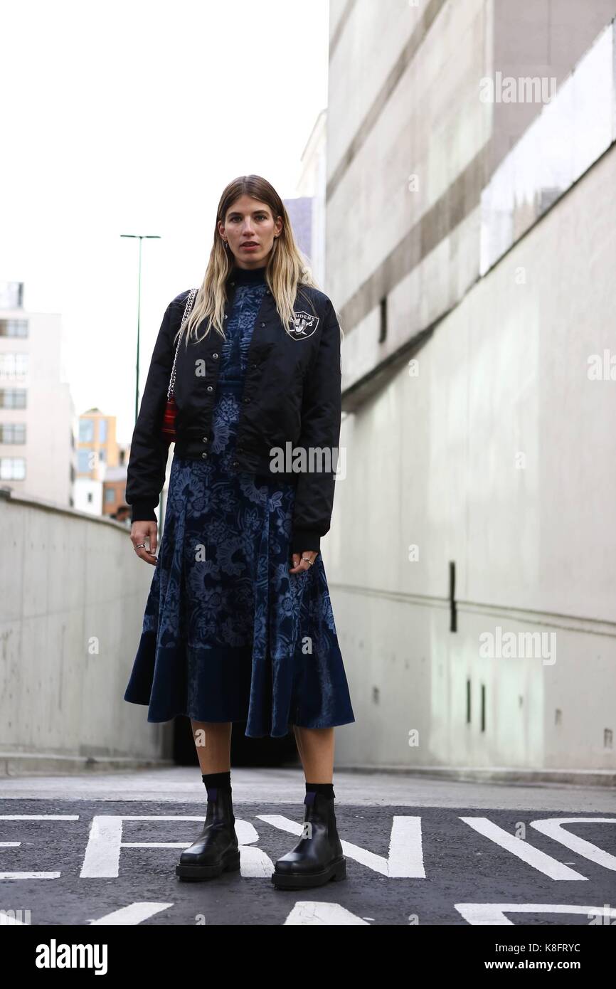 Veronika Heilbrunner, Founder of Hey Woman, posing outside of the Erdem ...