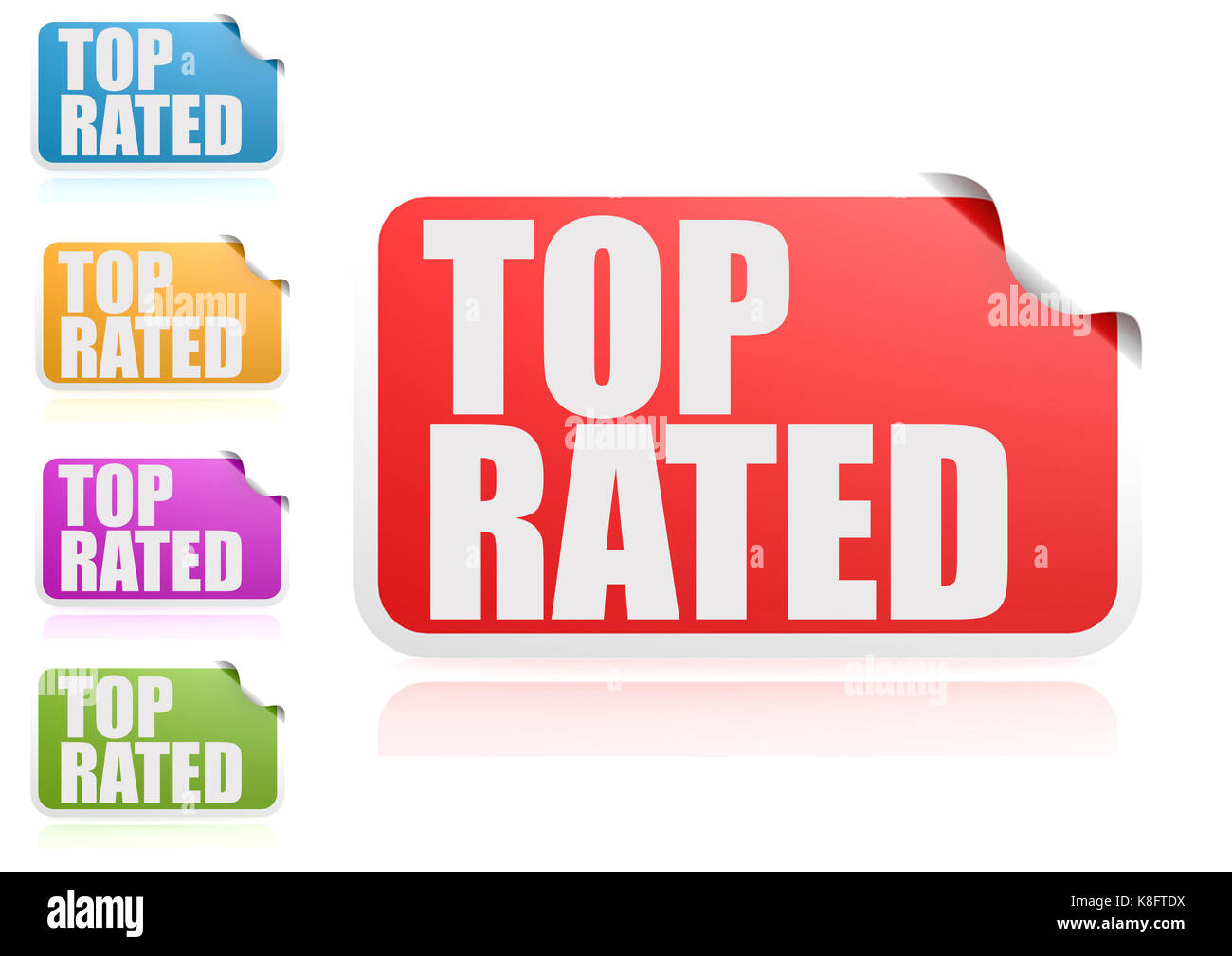 Top rated label set Stock Photo - Alamy