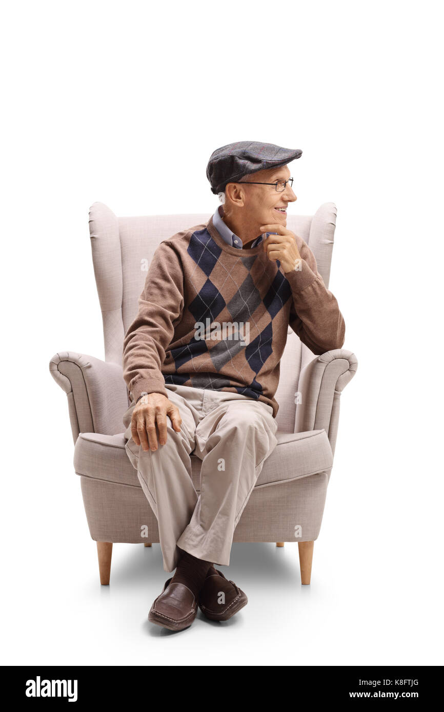 Old man sit in Cut Out Stock Images & Pictures - Alamy