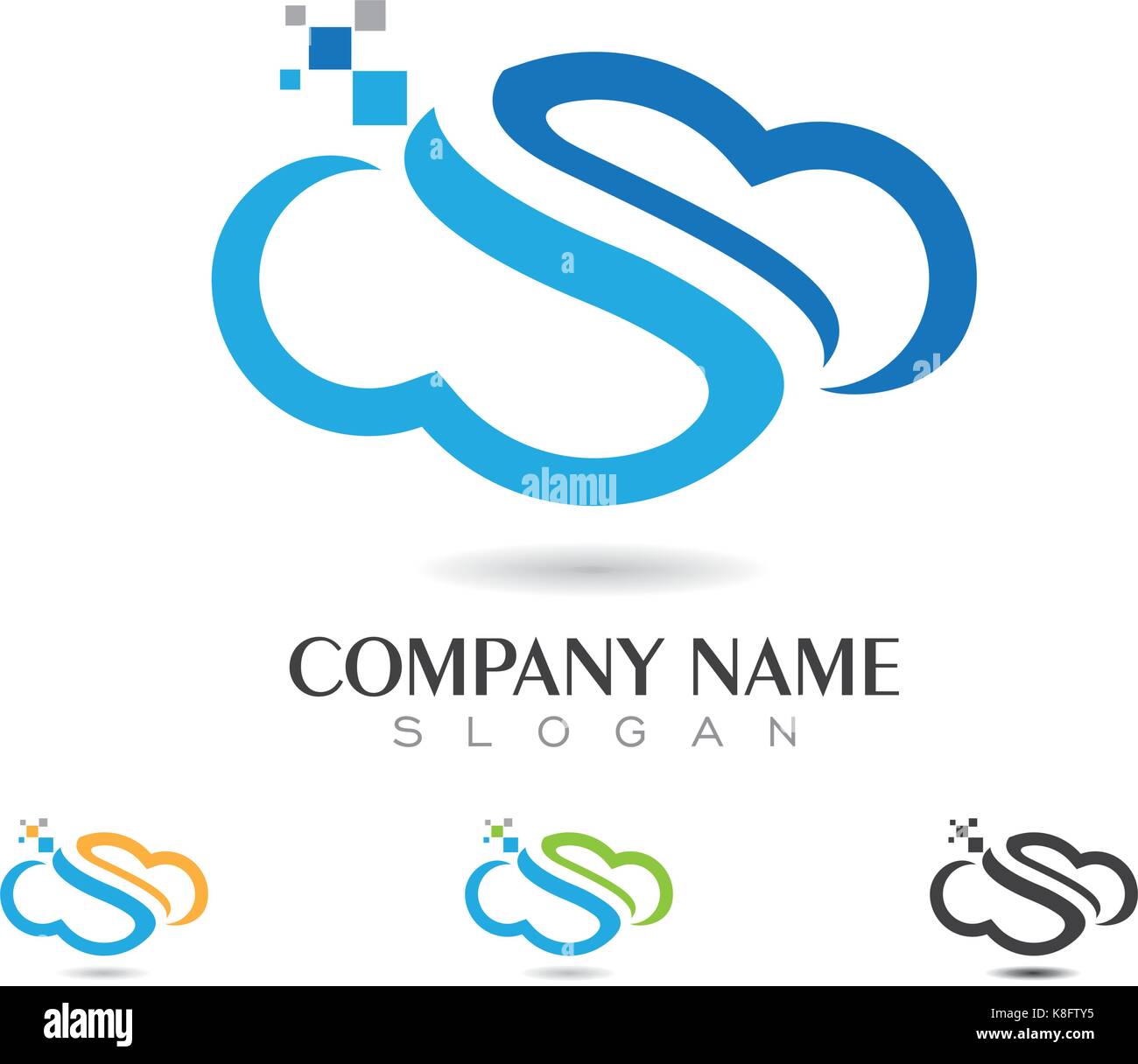 cloud technology vector logo template design vector Stock Vector Image ...