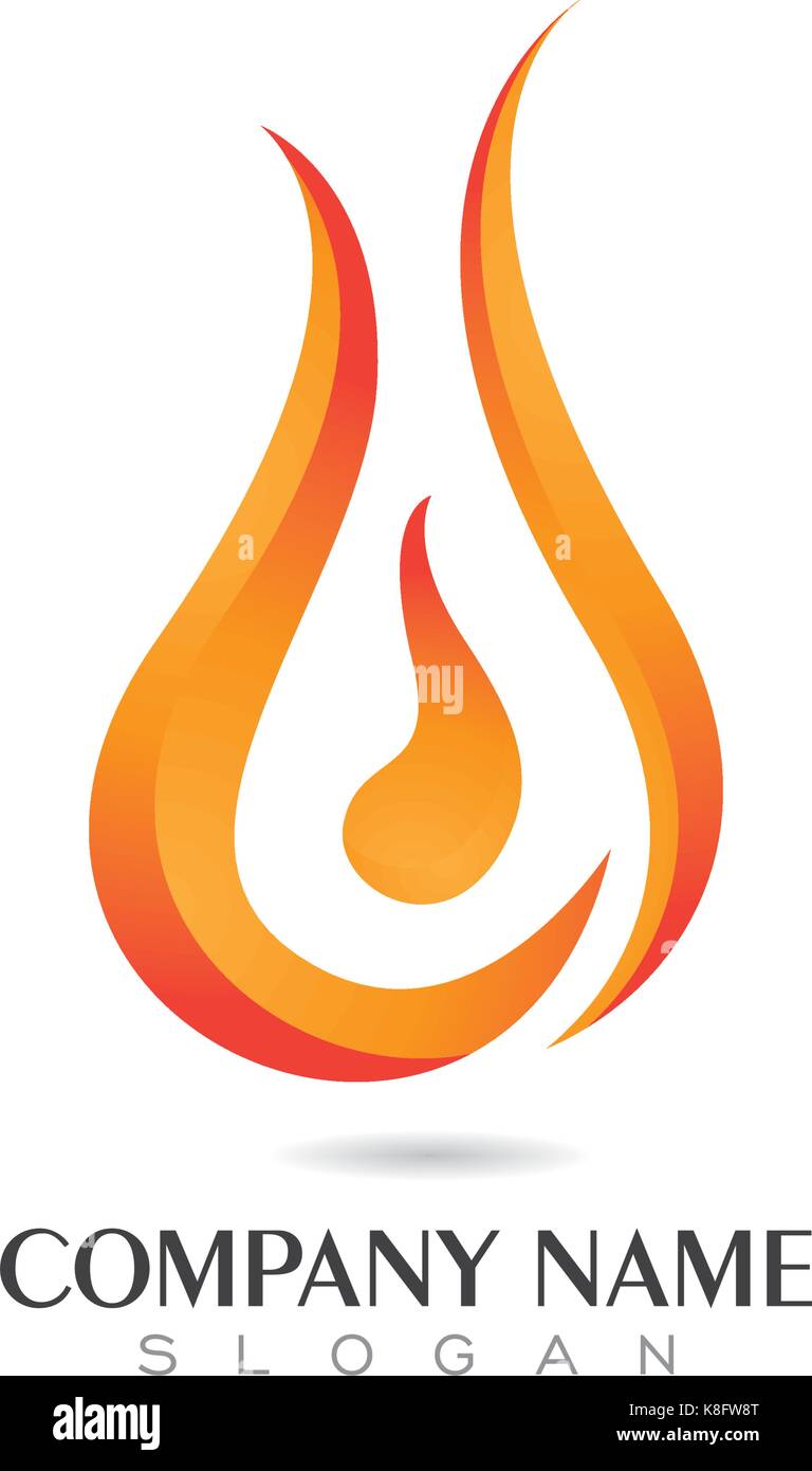Fire flame Logo Template vector icon Oil, gas and energy logo concept ...