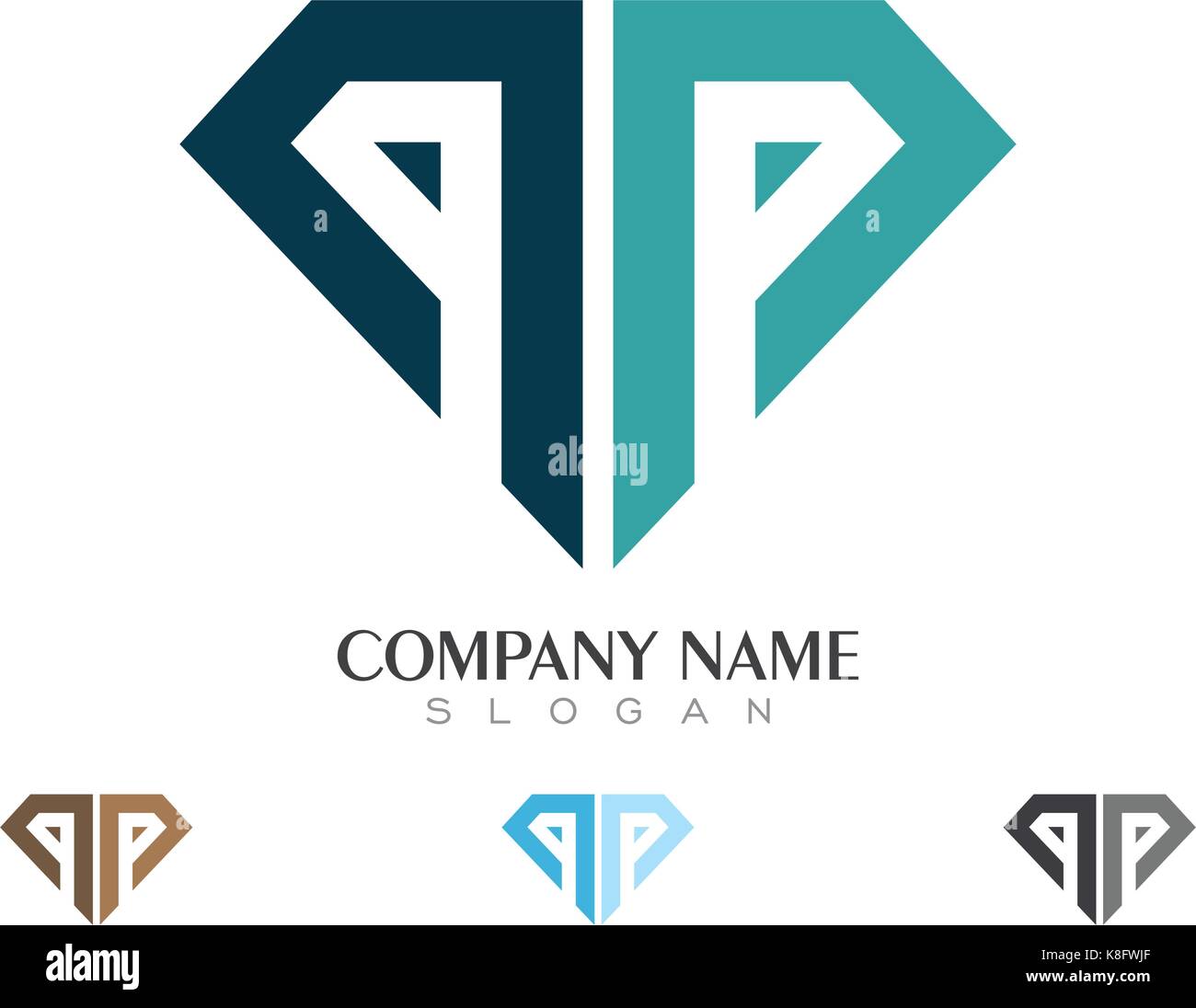 p Letter with Diamond Logo Template Stock Vector Image & Art - Alamy