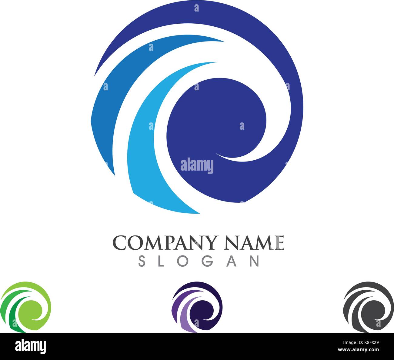 Water Wave symbol and icon Logo Template vector Stock Vector Image ...