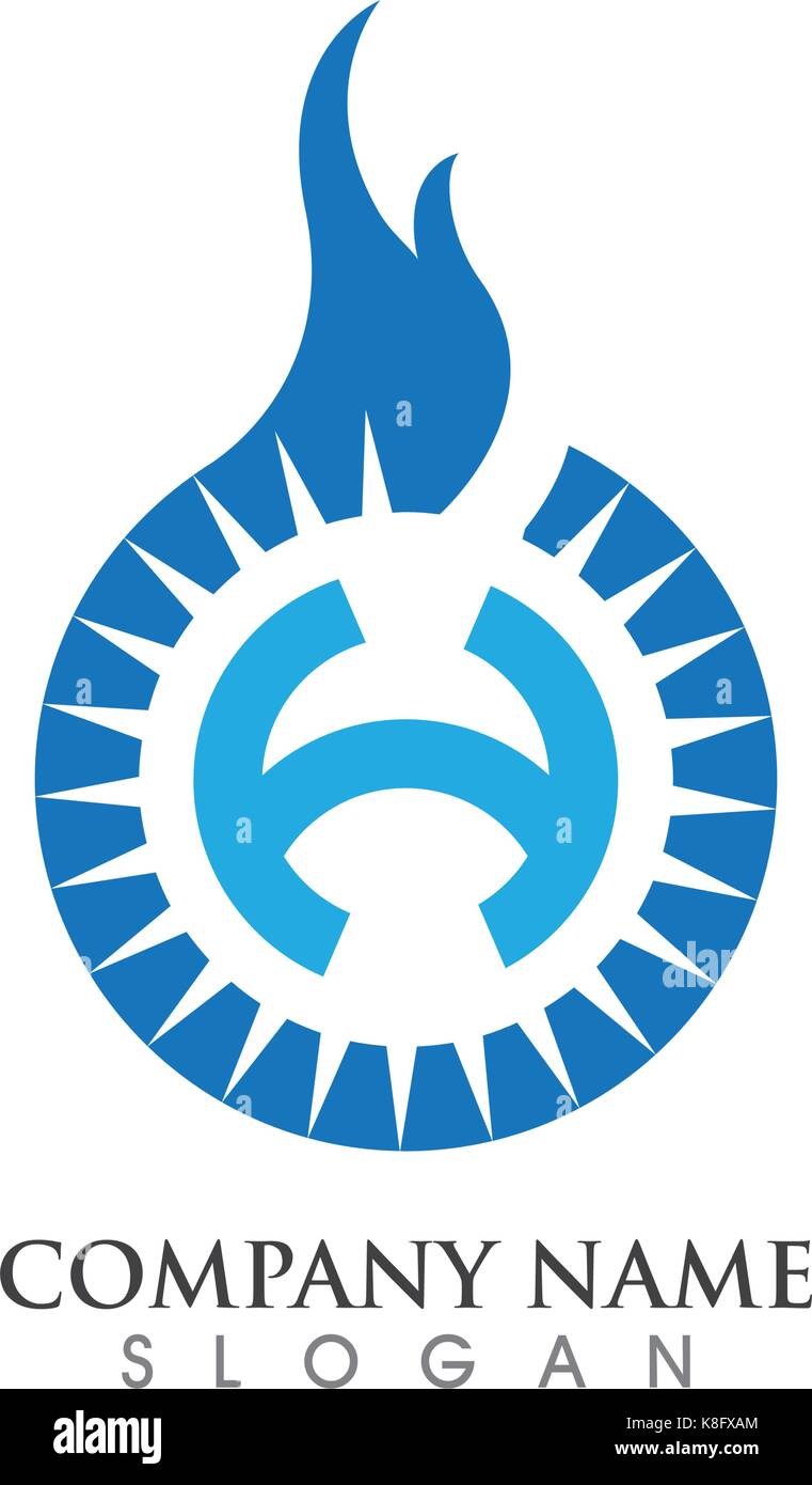 Fire flame Logo Template vector icon Oil, gas and energy logo concept ...