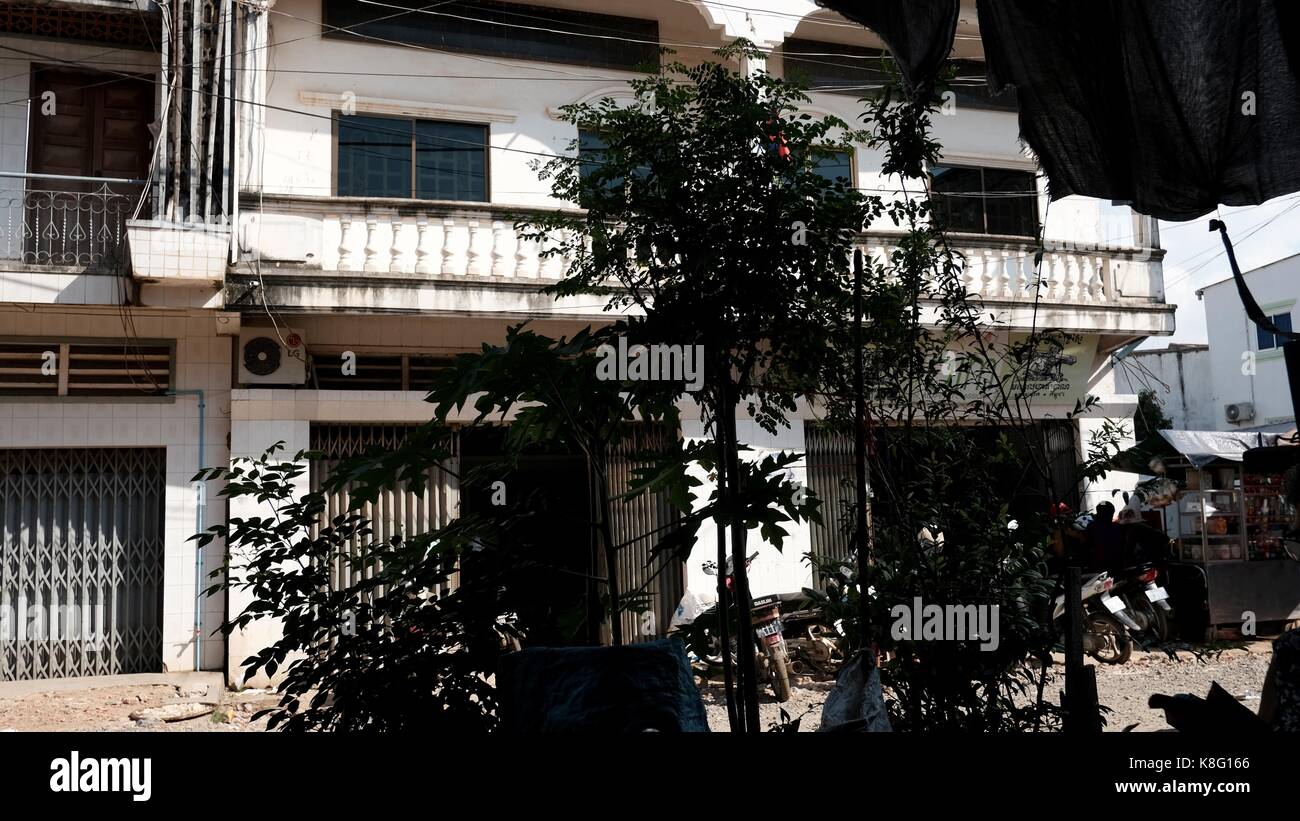City Bus route1 near Chbar Ampov Monivong Bridge bus stop in Phnom Penh ...