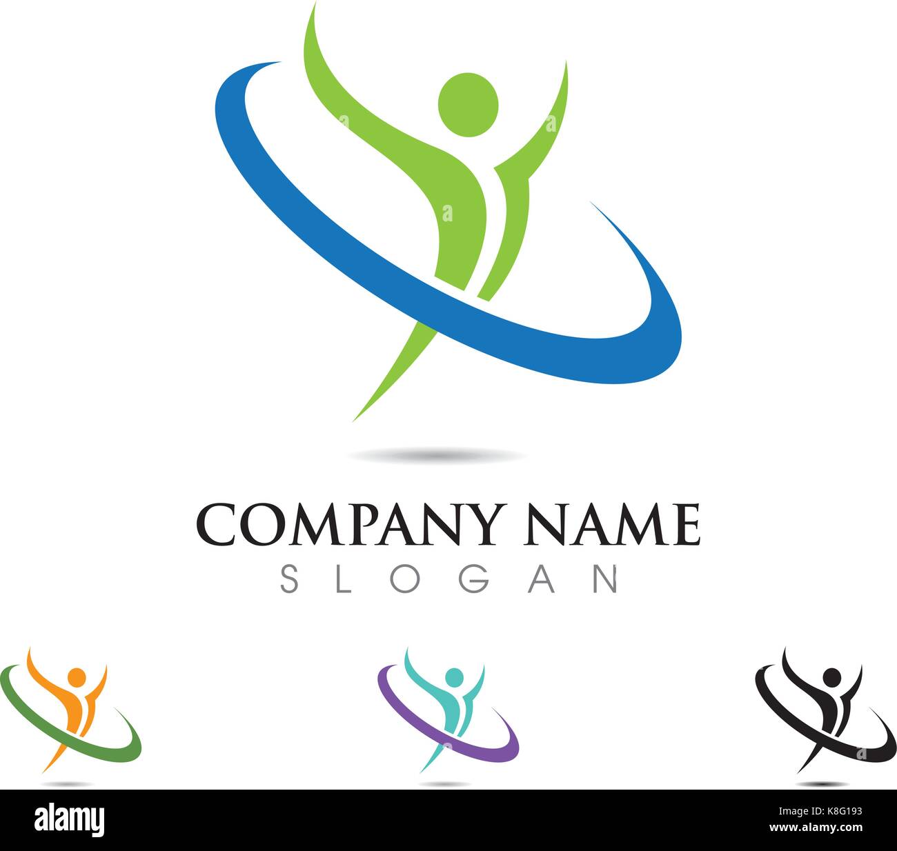 Fun people Healthy Life Logo template vector icon Stock Vector Image ...