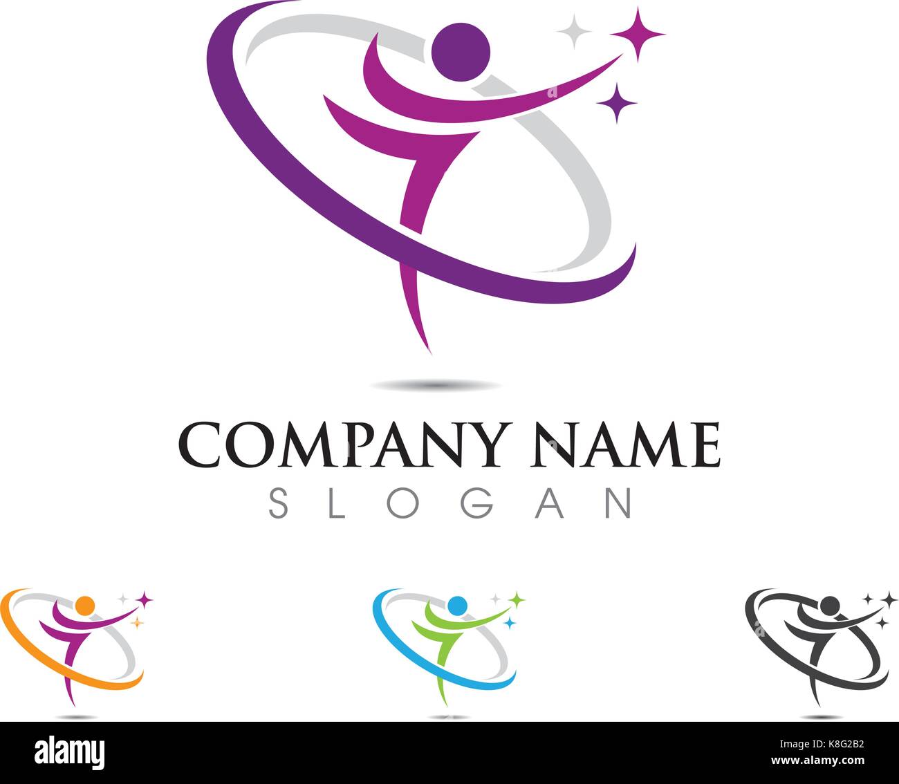 Fun people Healthy Life Logo template vector icon Stock Vector Image ...