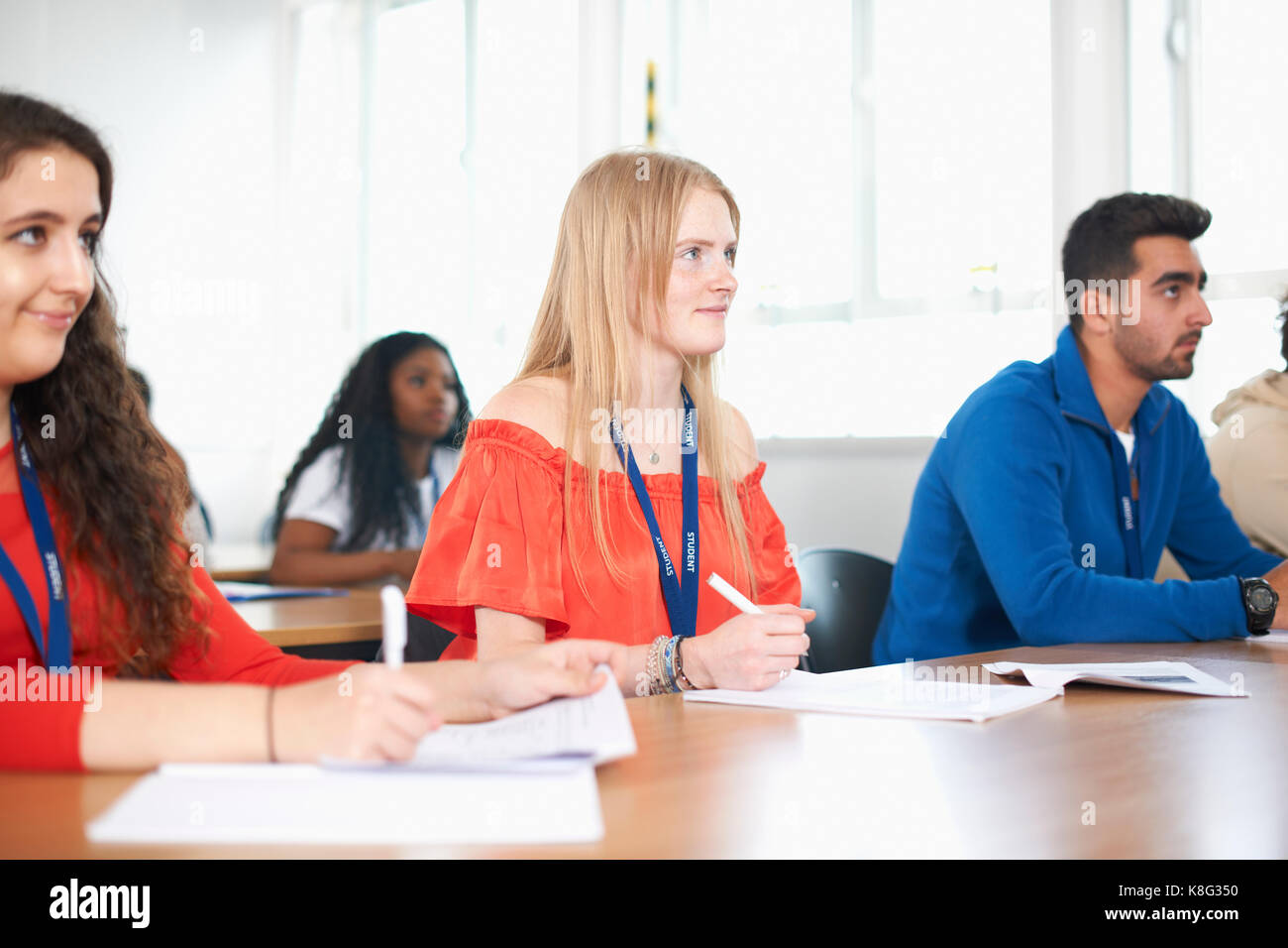 Students studying in classroom Stock Photo - Alamy