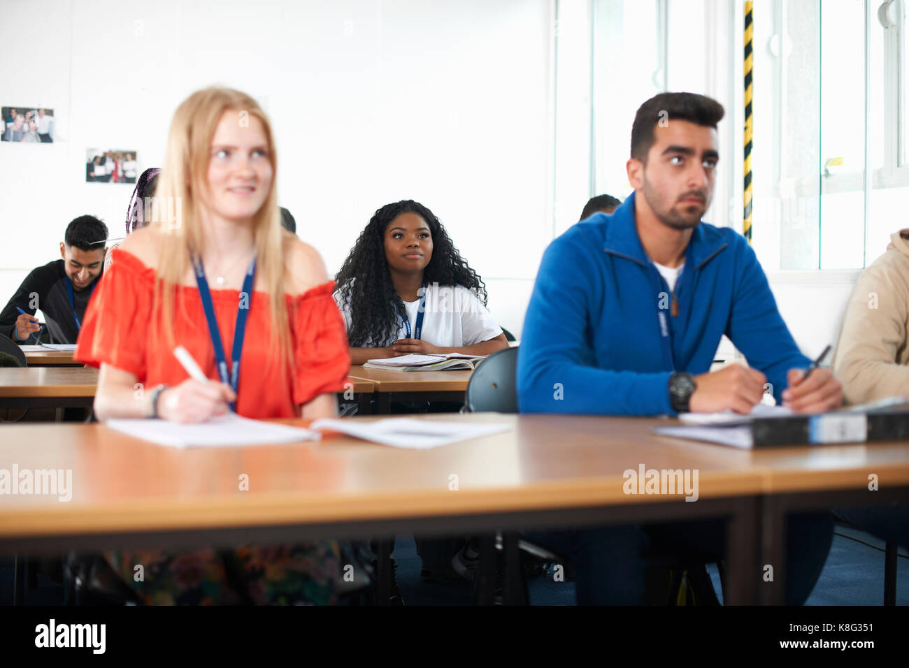 Students studying in classroom Stock Photo - Alamy