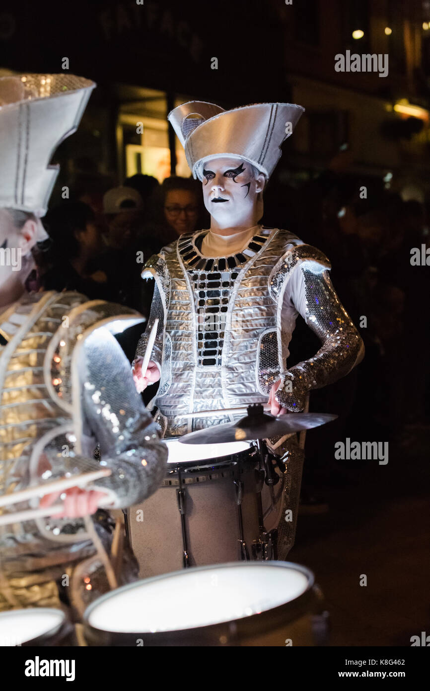 The sparks drummers drumming Stock Photo - Alamy