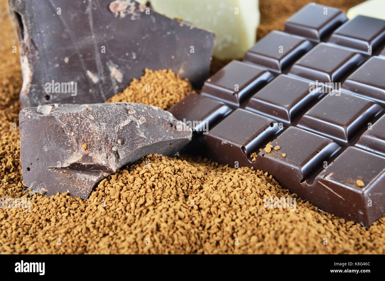 chocolate on the instant coffee Stock Photo - Alamy