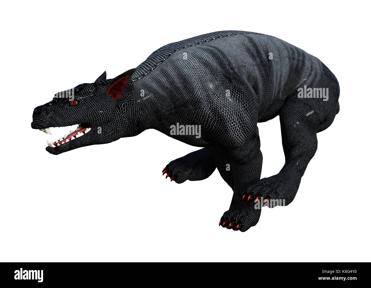 3D rendering of a fantasy gargoyle hound isolated on white background ...