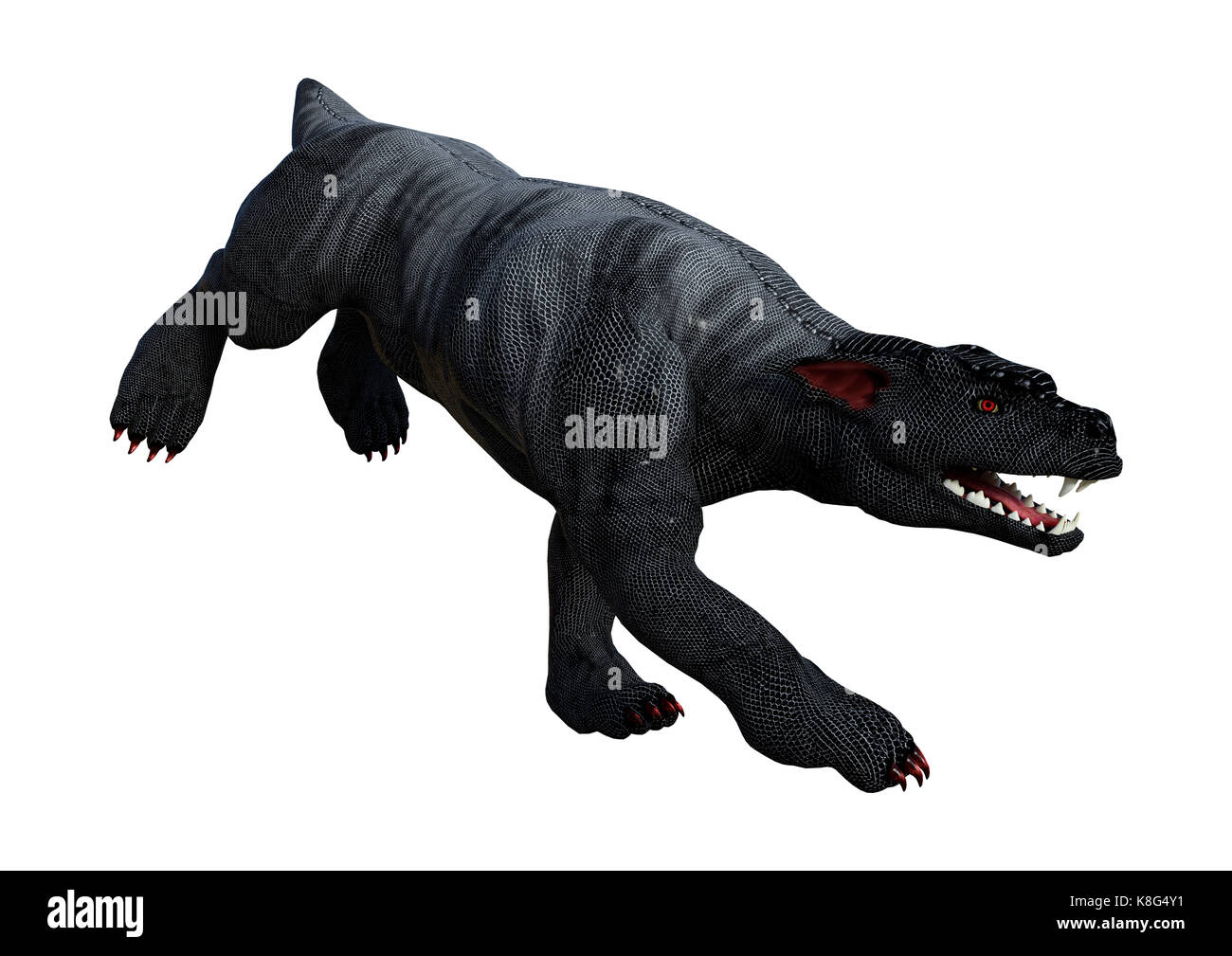 3D rendering of a fantasy gargoyle hound isolated on white background ...