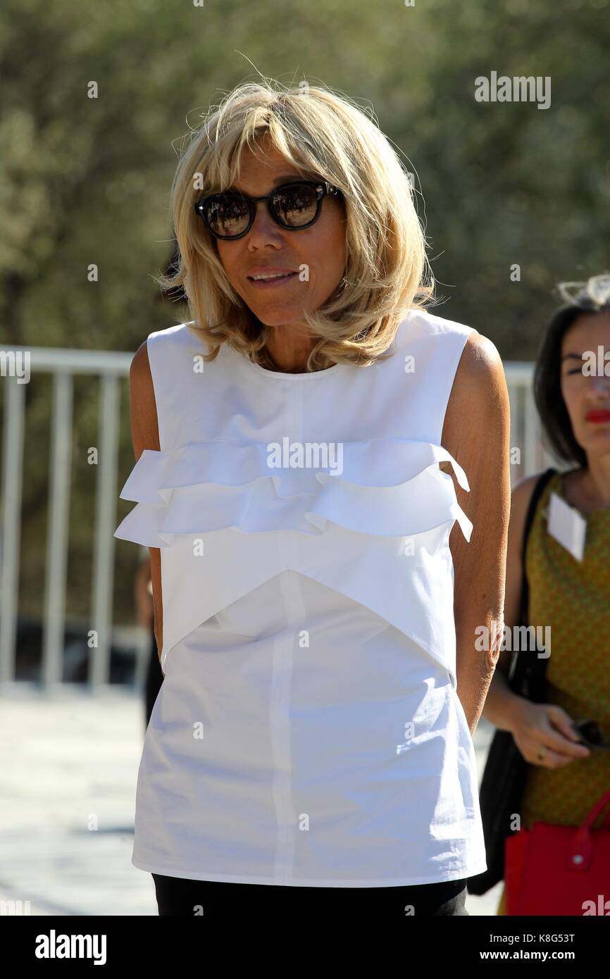 French President Emmanuel Macron's wife Brigitte, visits Acropolis with ...