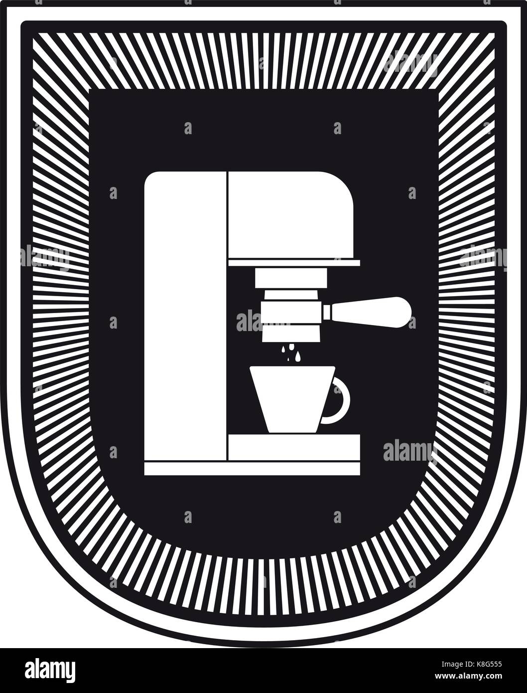 logo badge decorative of coffee espresso machine side view black ...