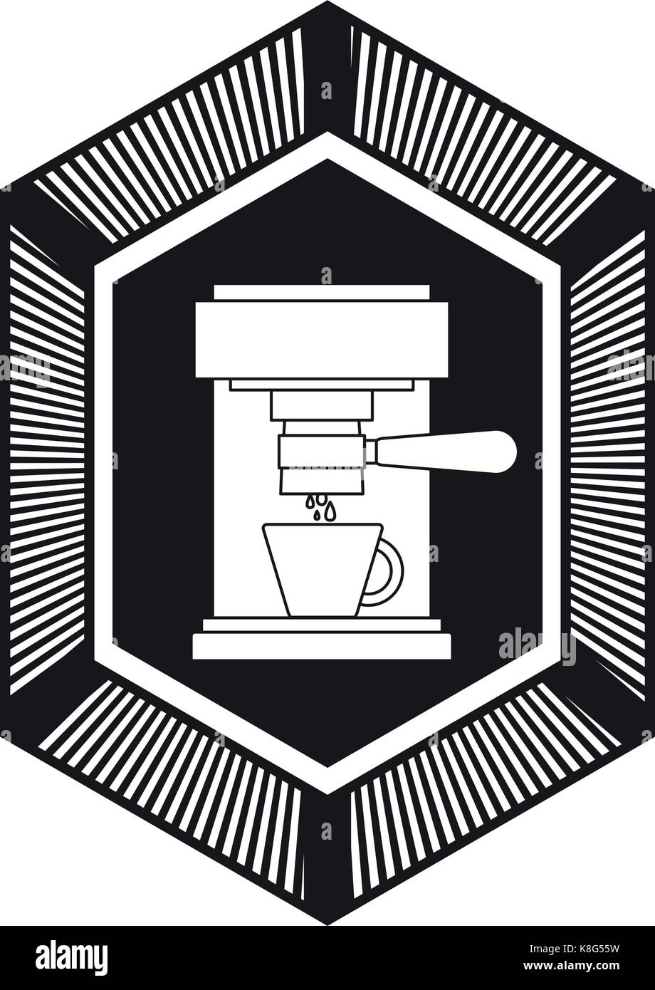 logo badge decorative of coffee espresso machine front view black ...