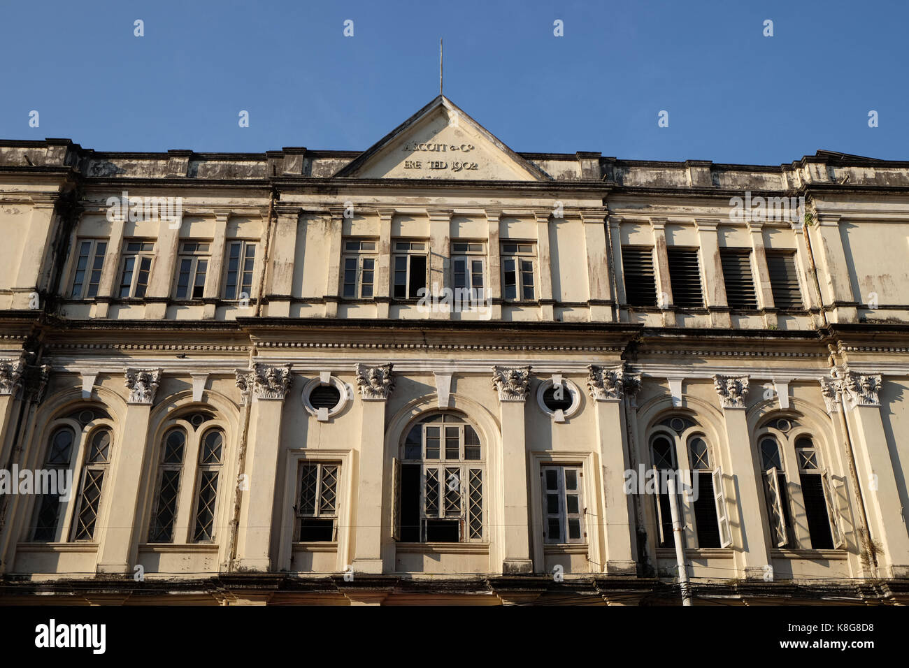 Burma, Myanmar: colonial era buildings in Yangon (formerly Rangoon ...
