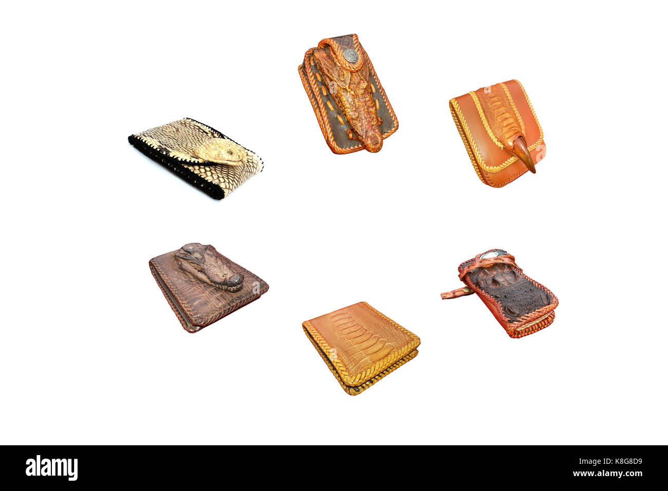 Group Wallet Of Leather Skin Stock Photo - Alamy