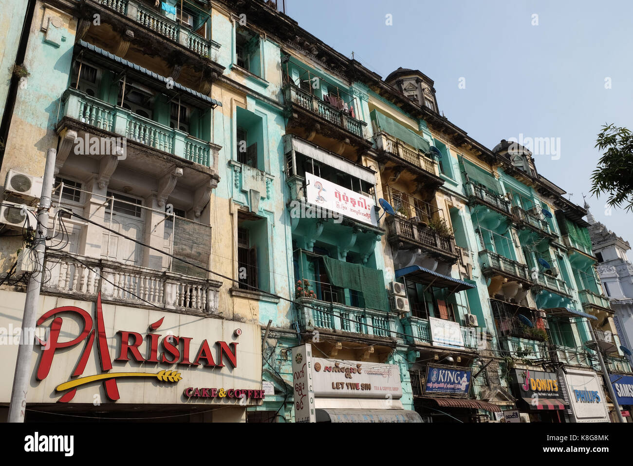 Burma, Myanmar: colonial era buildings in Yangon (formerly Rangoon ...