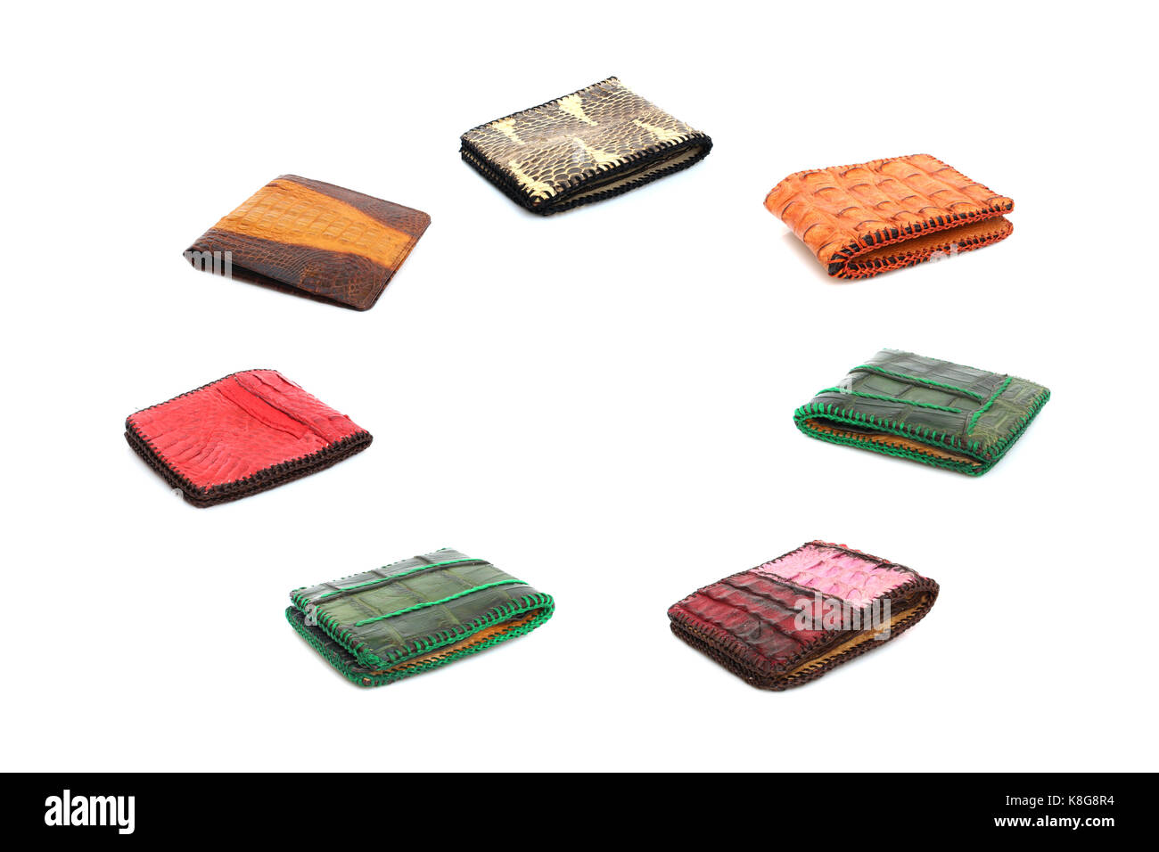 Group Wallet Of Leather Skin Stock Photo - Alamy