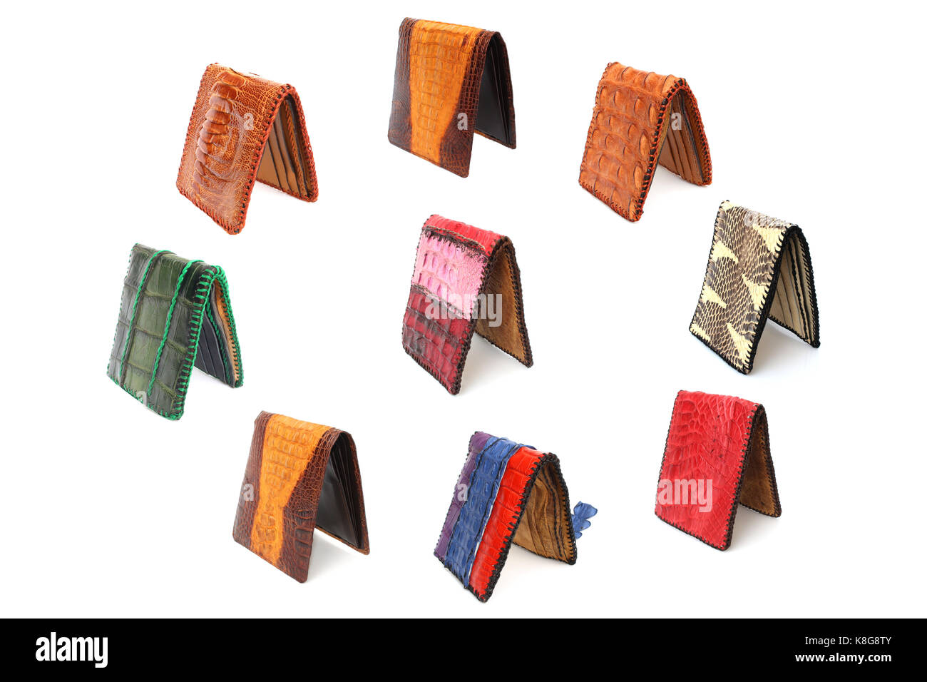 Group Wallet Of Leather Skin Stock Photo - Alamy