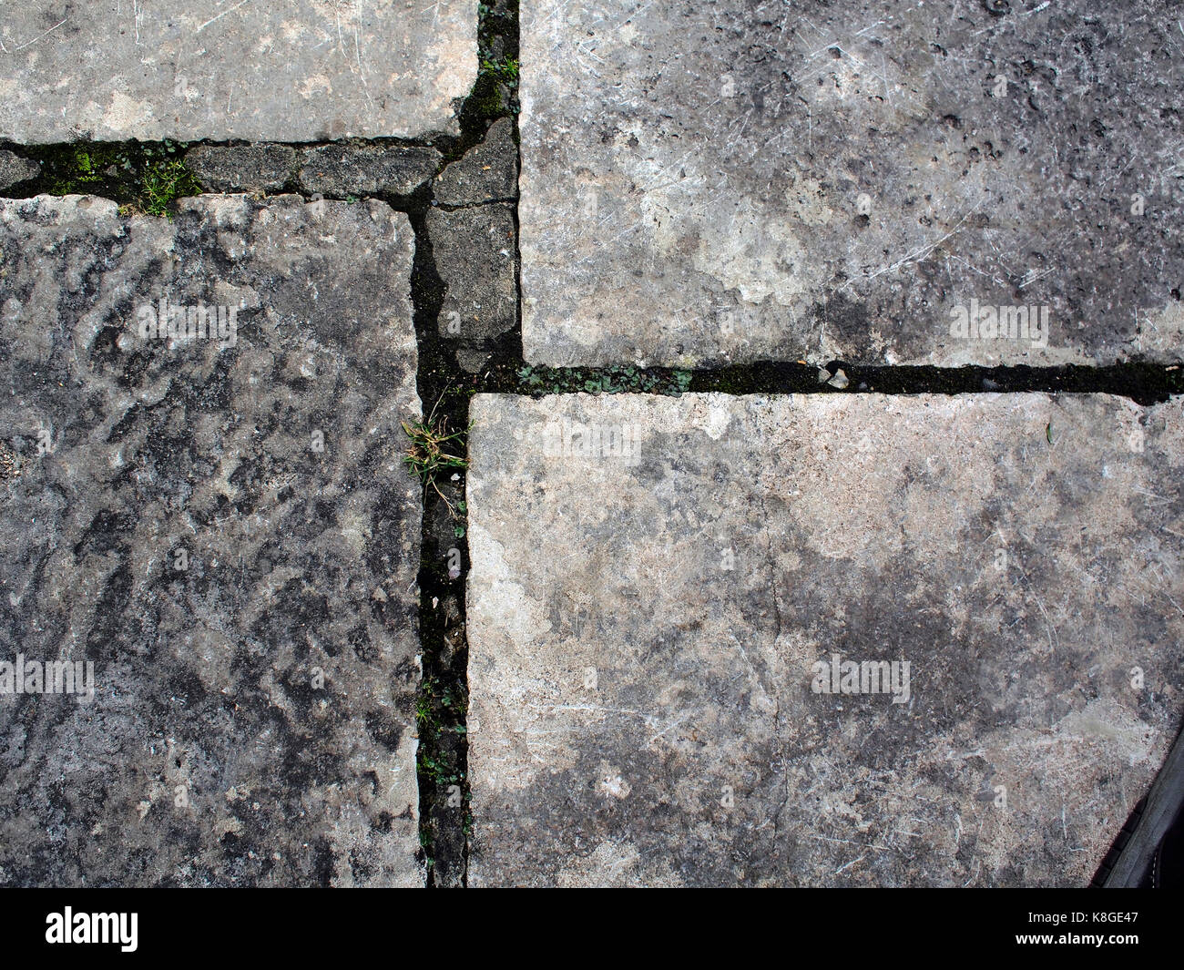 Detail of stone paving slabs with weathered joints Stock Photo - Alamy
