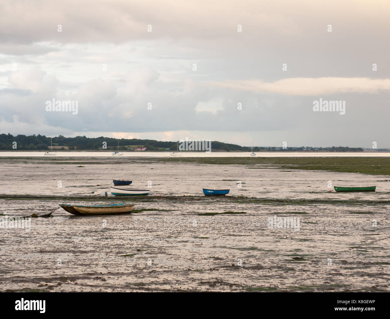close up of estuary scene in manningtree with moored boats Stock Photo ...