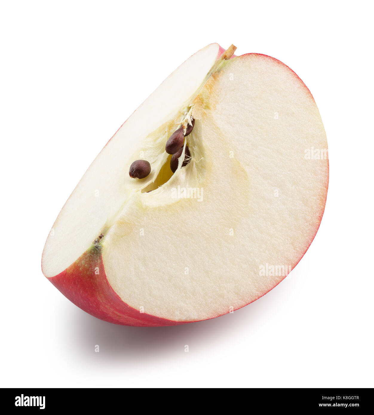 red apple slice isolated on a white background Stock Photo - Alamy