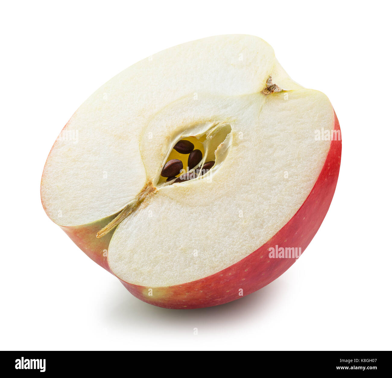 half of red apple isolated on a white background Stock Photo - Alamy