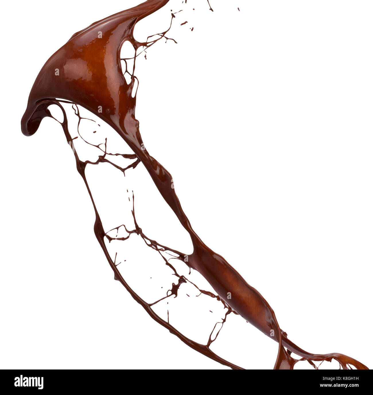 chocolate splash isolated on a white background Stock Photo - Alamy