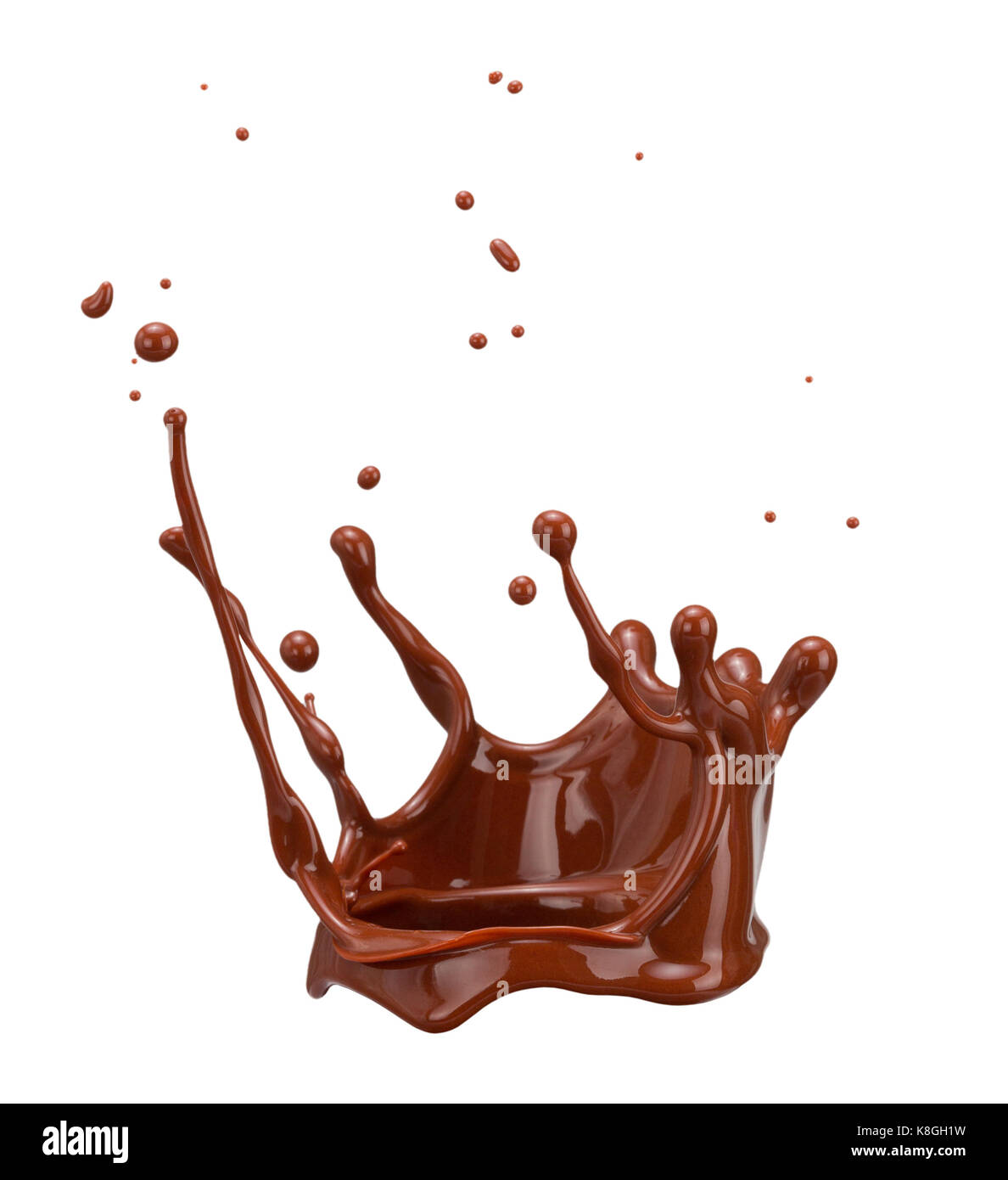 chocolate splash isolated on a white background Stock Photo - Alamy