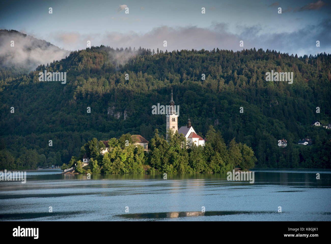 View of church on Bled Island, Lake Bled, Slovenia Stock Photo - Alamy