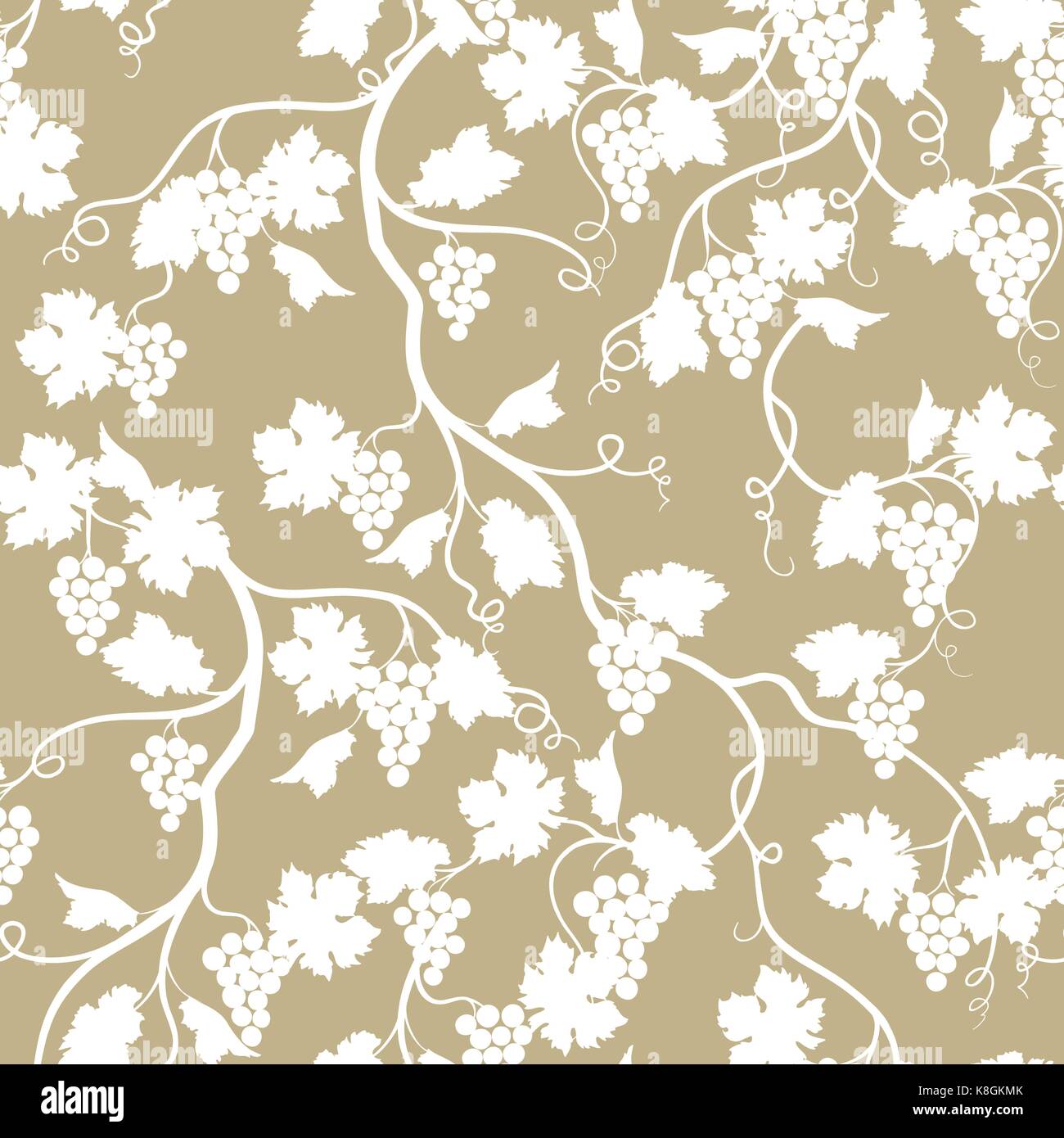 Floral seamless pattern with grape branch. Wineyard retro wallpaper ...
