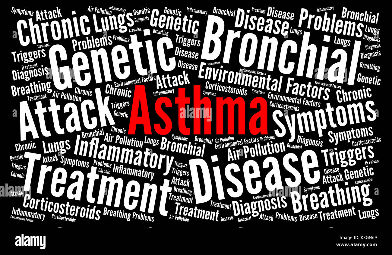 Asthma word cloud illustration Stock Photo - Alamy